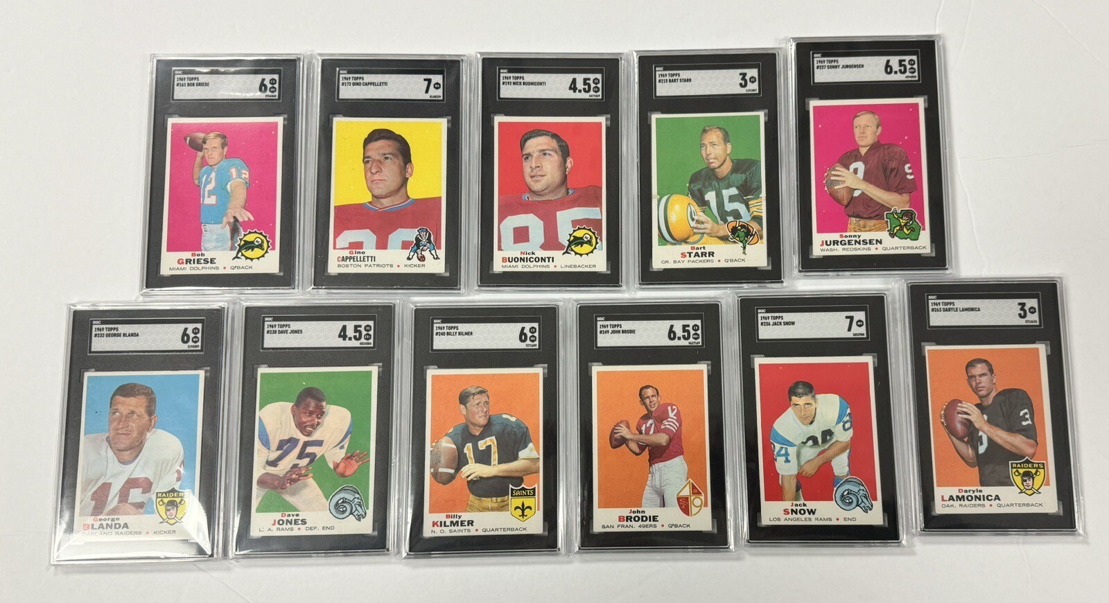 1969 Topps Football Complete Set 263 w/32 SGC Graded Cards Remaining in ...