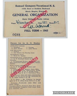 WWII 1943 Samuel Gompers Vocational High School Bronx New York ...