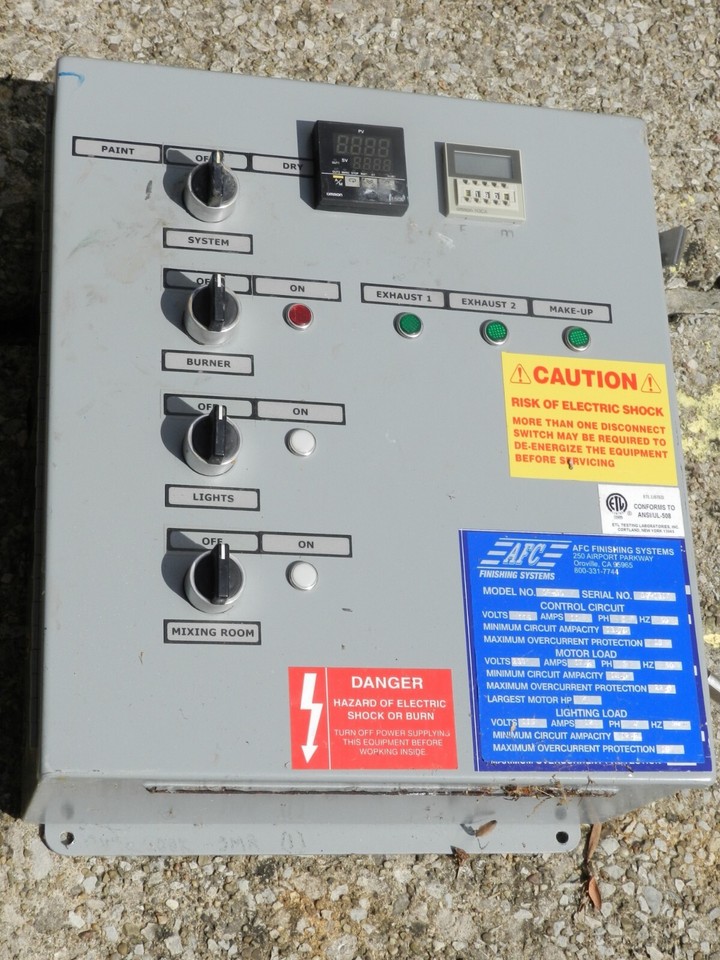 Control Panels for fan + Motor control sys : Paint Booths, Industries ...