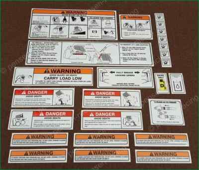 BOBCAT SKID STEER Warning Laminated Decals Stickers 25PC Set Kit Turbo ...