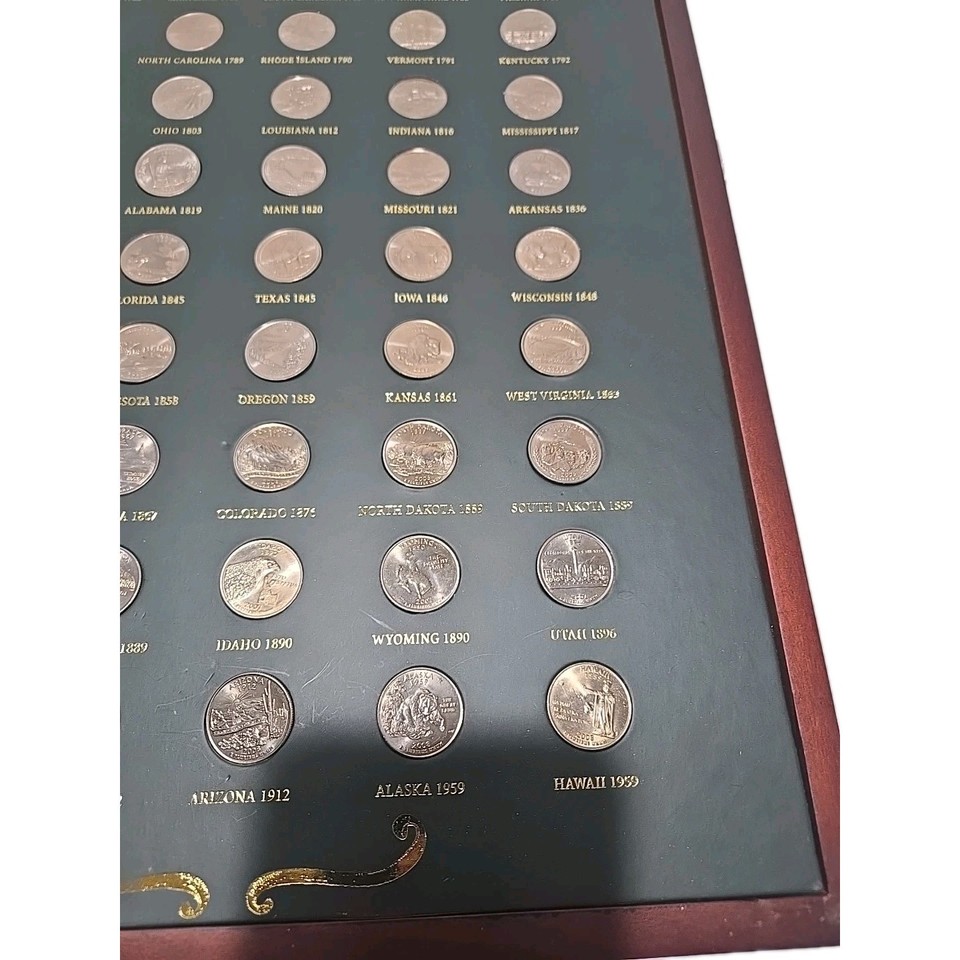 50 USA State Commemorative Quarter Collection Set 1999-2008 in Display ...