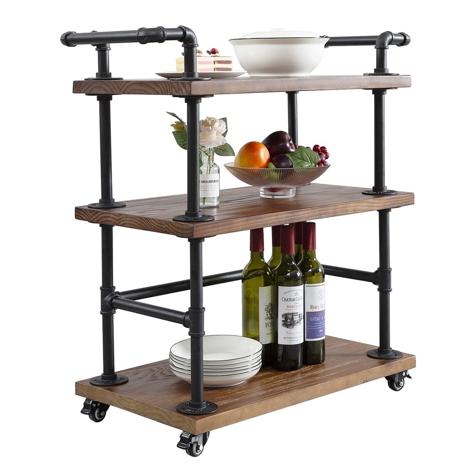Industrial Pipe Bar Carts/Serving Carts/Kitchen Carts/Wine Rack Carts ...