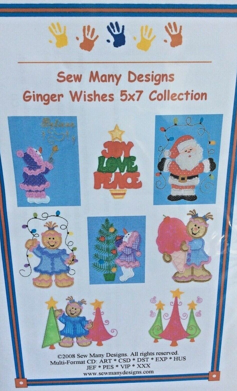 SEW MANY DESIGNS-MACHINE EMBROIDERY CD-GINGER WISHES 5 X 7 COLLECTION ...