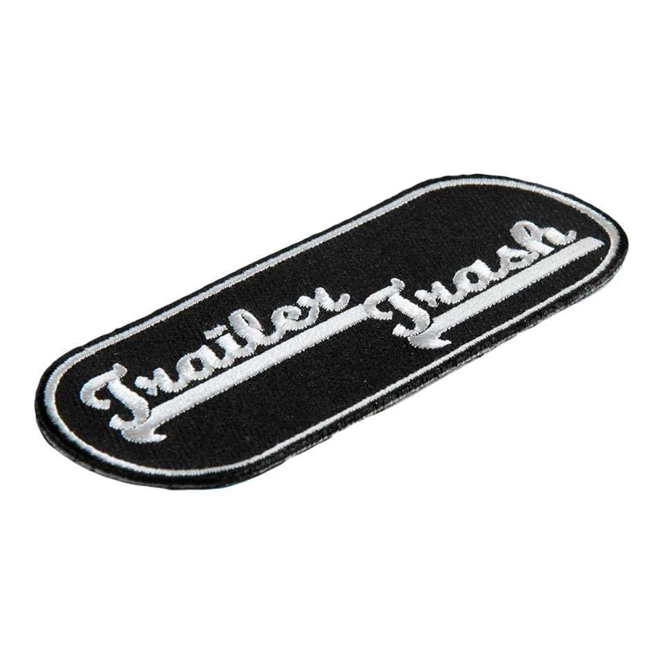 Trailer Trash Black & White Oval Patch, Embroidered Biker Patches | eBay