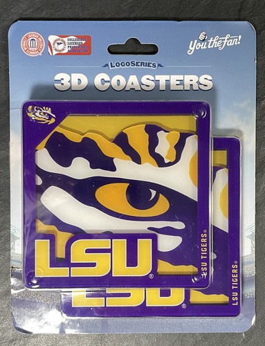 LSU 3D COASTERS NCAA LOGO-SERIES - Set of 2 NEW & SEALED | eBay