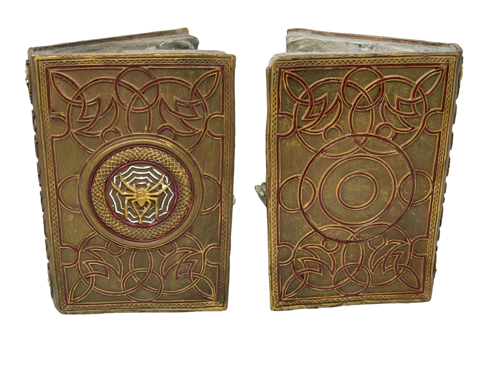 2 Cursed Books with Skeltons Light Up Book Ends Display Halloween ...