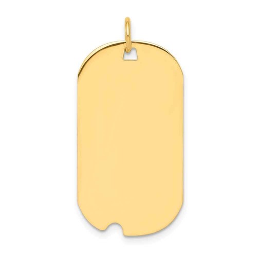 14K Gold Plain .027 Gauge Engravable Dog Tag with Notch Disc Charm 0.7 ...
