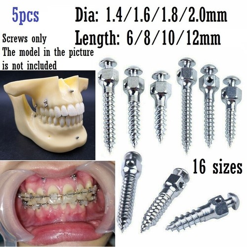 5x Dental Mini Implant Orthodontic Micro Screws Self Taping Elastics ...