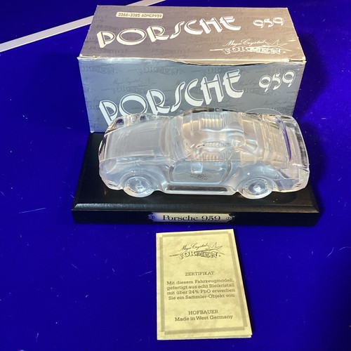 Hofbauer Vintage Porsche 959 24% Lead Crystal Glass Car Paperweight ...