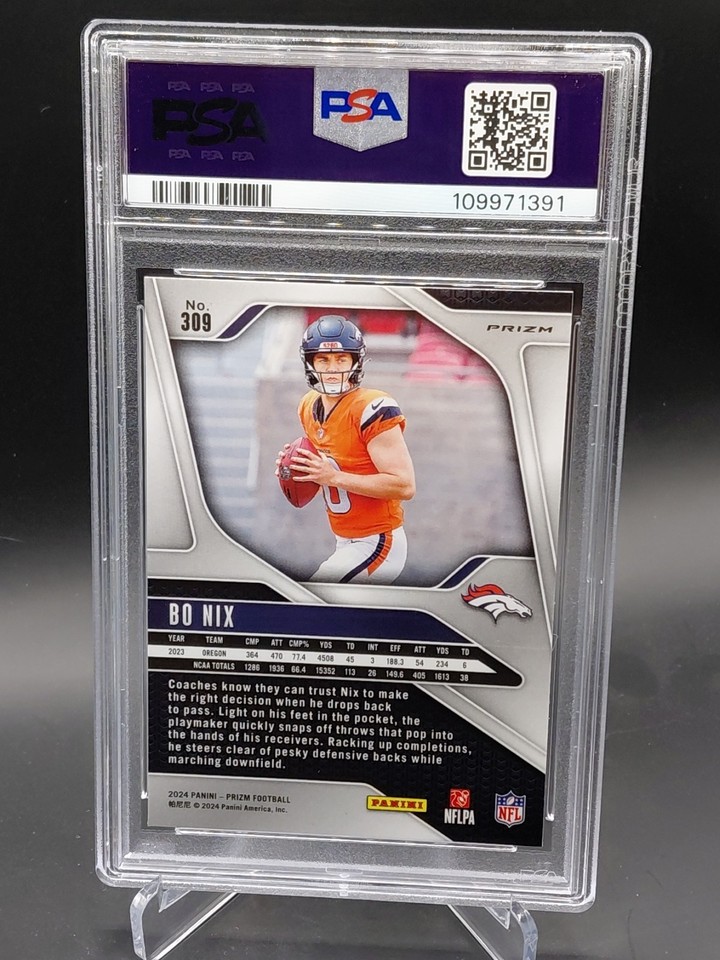 2024 PANINI PRIZM RED/WHITE/BLUE PRIZM #309 BO NIX ROOKIE RC PSA 9 | eBay