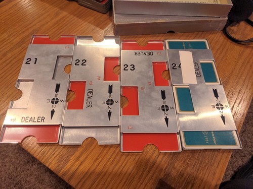 J-R Official Vintage 4 Aluminum Duplicate Bridge Boards Set F 21 22 23 ...