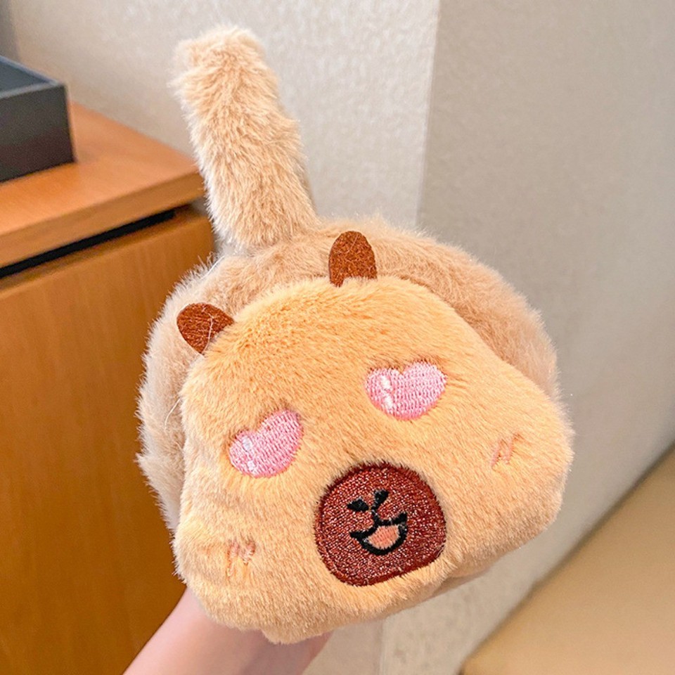 Plush Ear Warm Earmuffs Capybara Ear Cap New Winter Earflaps Kids | eBay UK