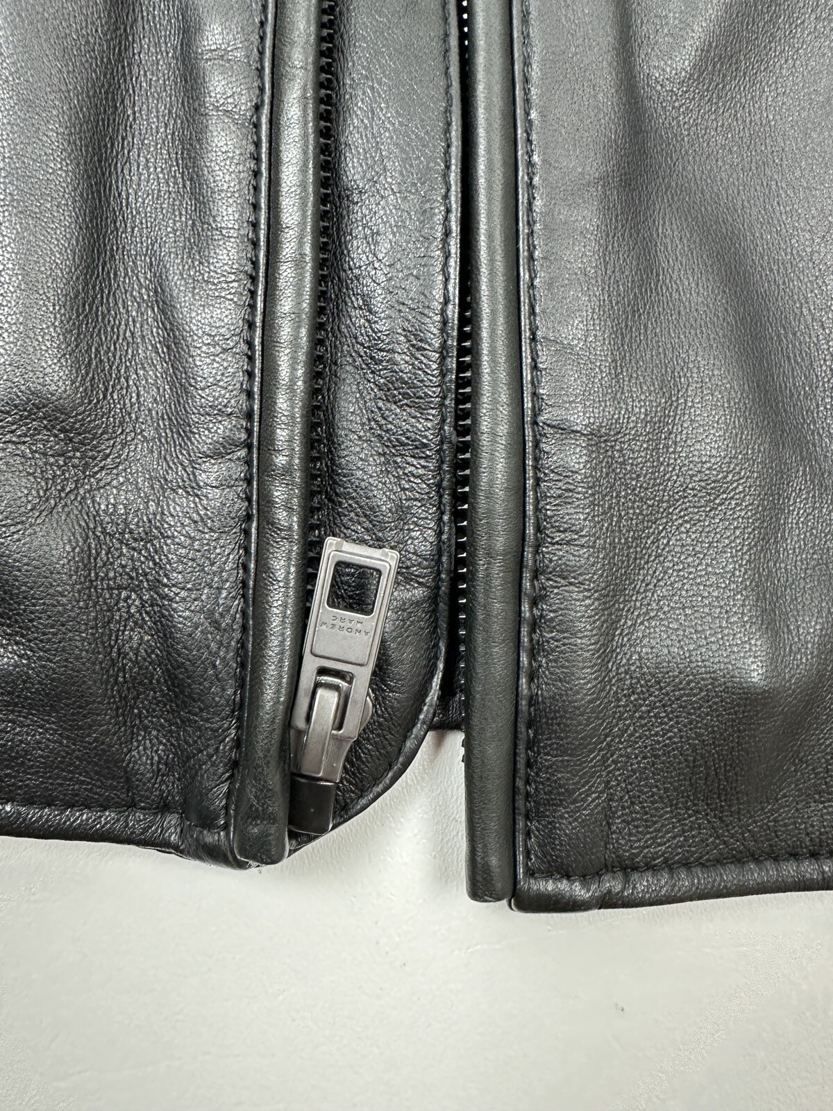 #206 Andrew Marc Lamb Leather Moto Jacket Size M RETAIL $550 IN BLACK ...