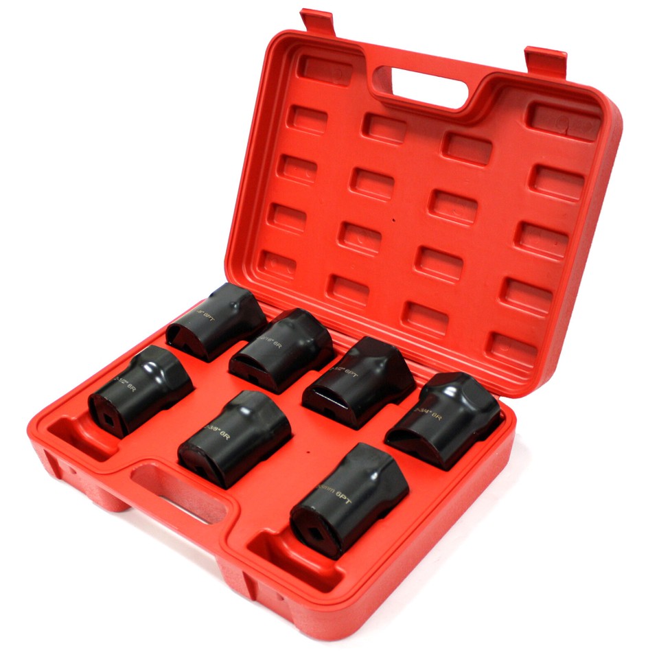 7pcs Thin Wall Bearing Axle Lock Nut Socket Set 8 Pts Toyota FORD F150 ...