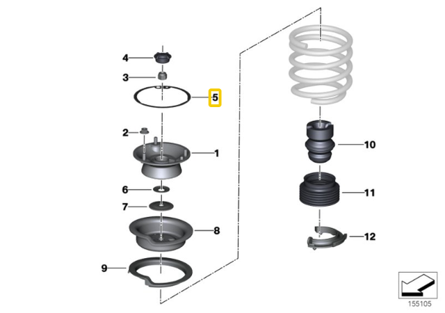BMW Front Spring Strut Tower Seal Washer Gasket 6772226 31306772226 for ...