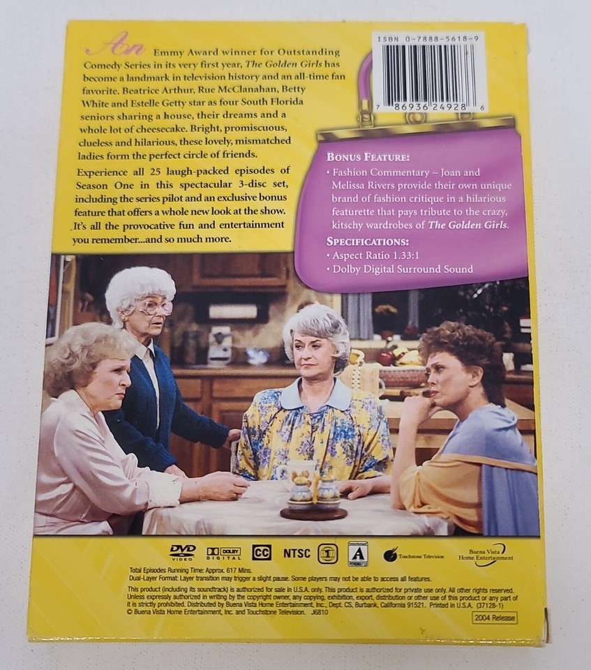 The Golden Girls Complete First Season 3-Disc DVD Set Betty White ...