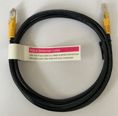NEW Genuine Sky Ethernet Cable Black/Yellow Official (For Sky Router ...