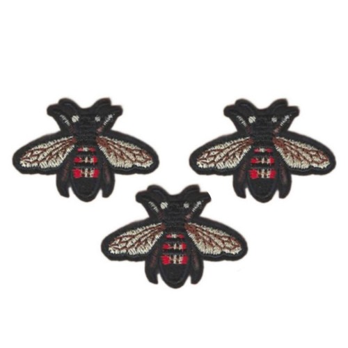 SET OF 3 SMALL BEE IRON ON PATCHES 1.65" Three Moth Insect Patch ...