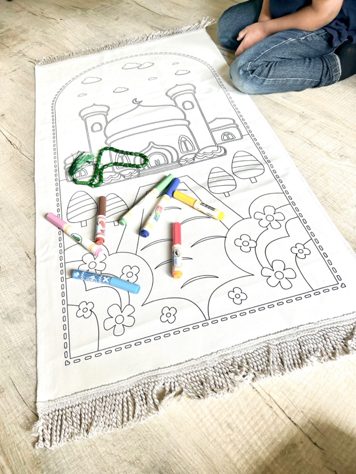 Children’s Kids Colour in Prayer Mat Salah Mat | Reusable | Islamic ...
