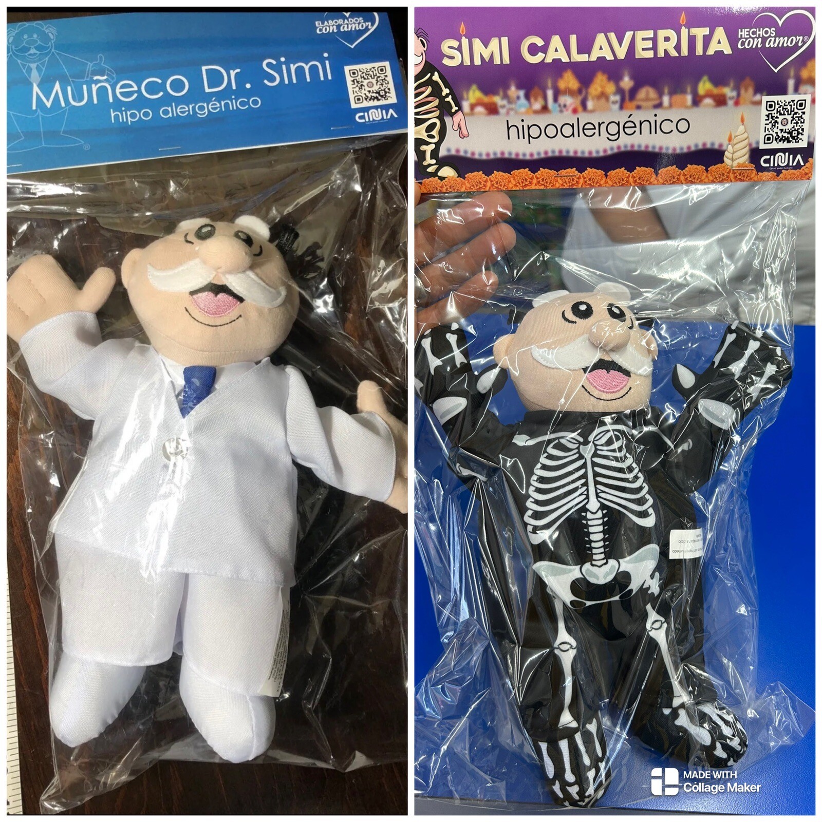 2 Pack Original Dr Simi Mexican & Calaverita Halloween Plush Doll ...