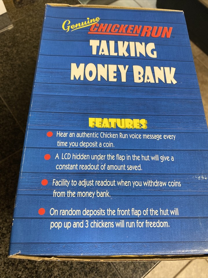 Super Rare chicken run Movie Talking Chicken Money Bank New In Box ...