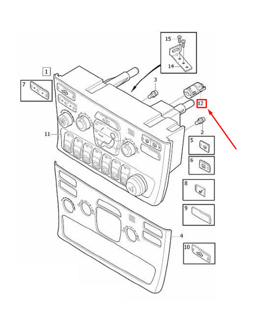 Volvo Xc90 Mk1 Interior Temperature Sensor Switch 8691666 Genuine for ...