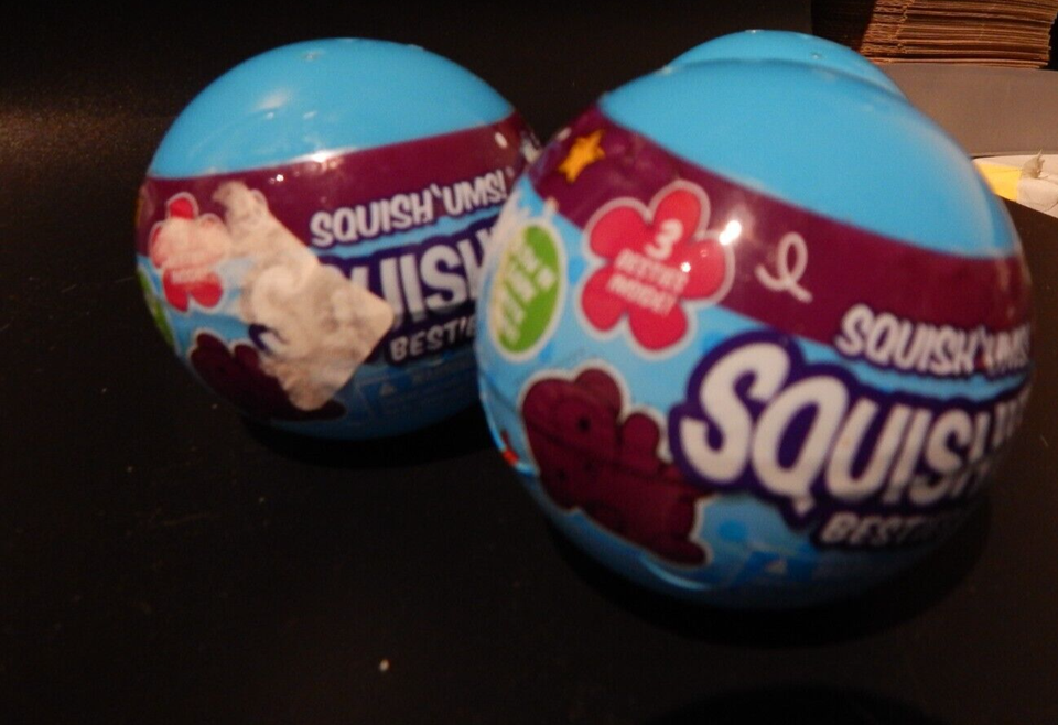 LOT OF 3 Squish'ums Squishies Besties Series 5 Blind Globes Capsules ...