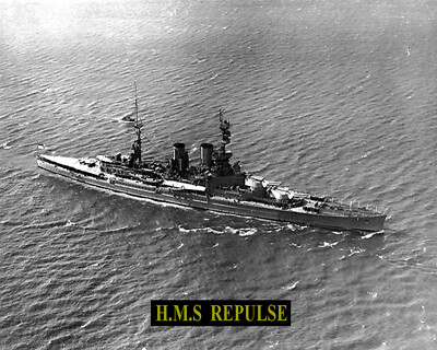 ROYAL NAVY BATTLESHIP HMS REPULSE PHOTOGRAPH WITH BONUS STATS SHEET | eBay