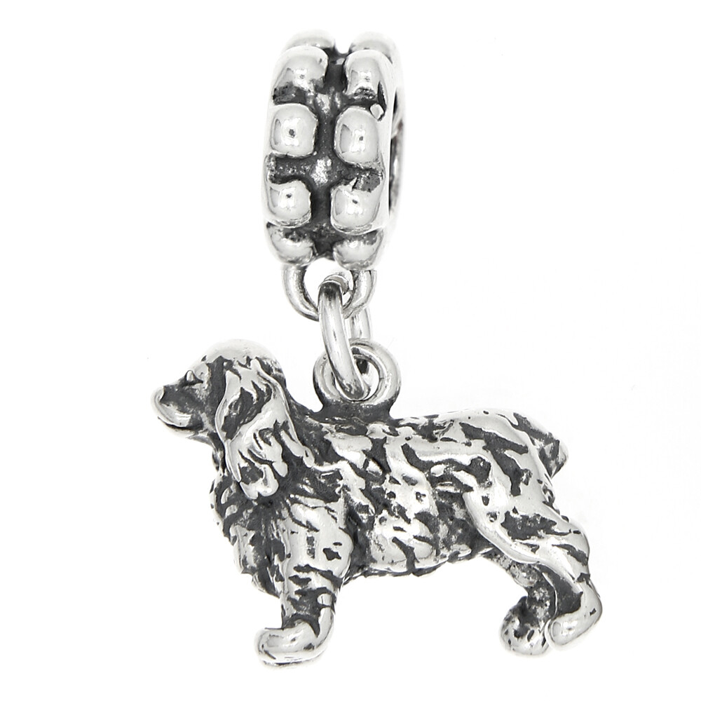 Sterling Silver Three Dimensional Cocker Spaniel Dog Dangle Bead Charm ...