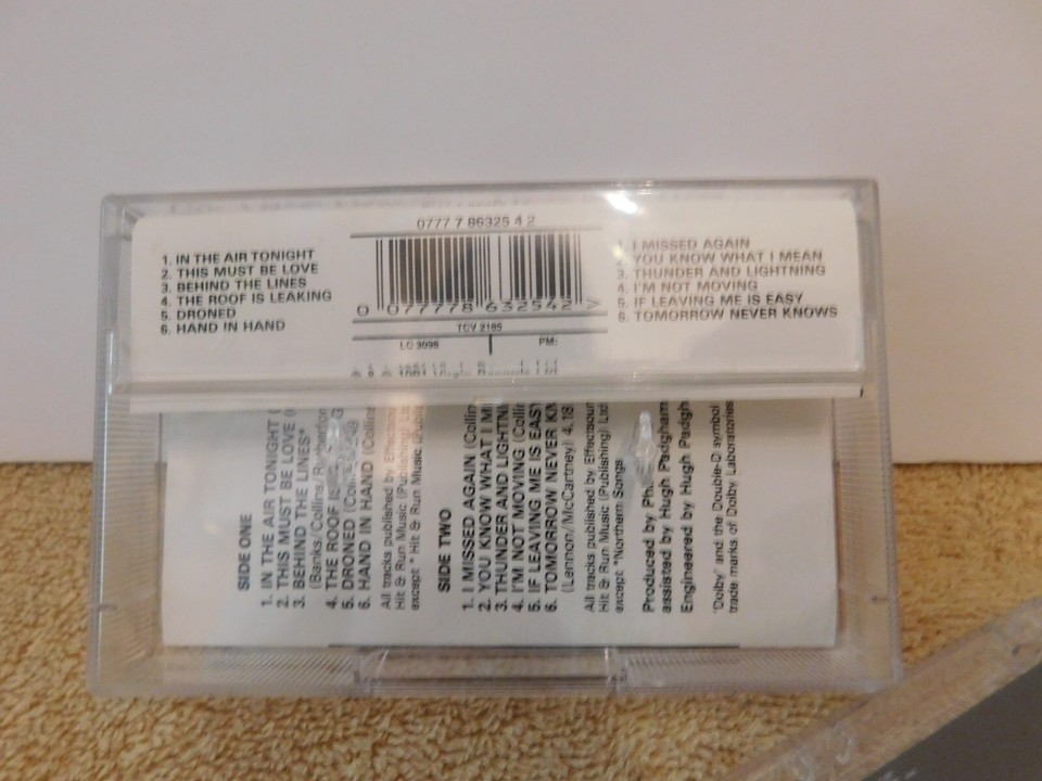 Phil Collins ~ Face Value ~ Cassette Tape Album 1981 | eBay UK