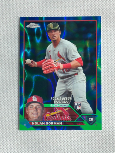 2023 Topps Chrome Update - Nolan Gorman - Rookie Debut Blue & Green ...