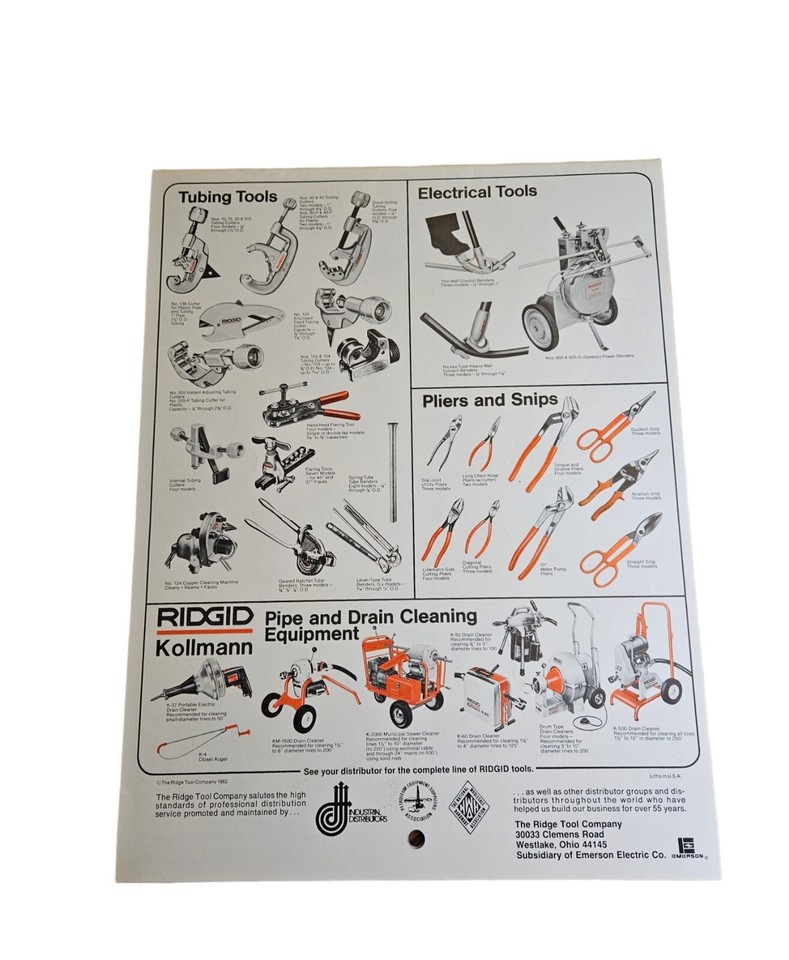 Vintage Ridgid Tools Pin Up Calendar 1981-1982 Ridge Tool Company ...