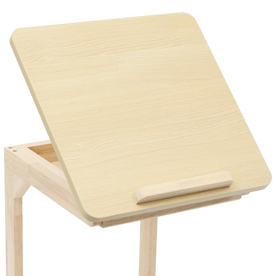 40cm Wood Color C-Shaped End Table C Table With Wheels Modern Couch ...