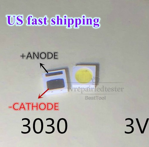 100PCS Backlight High Power LED 1.5W 3V 3030 94LM Cool White EMC 3030C ...