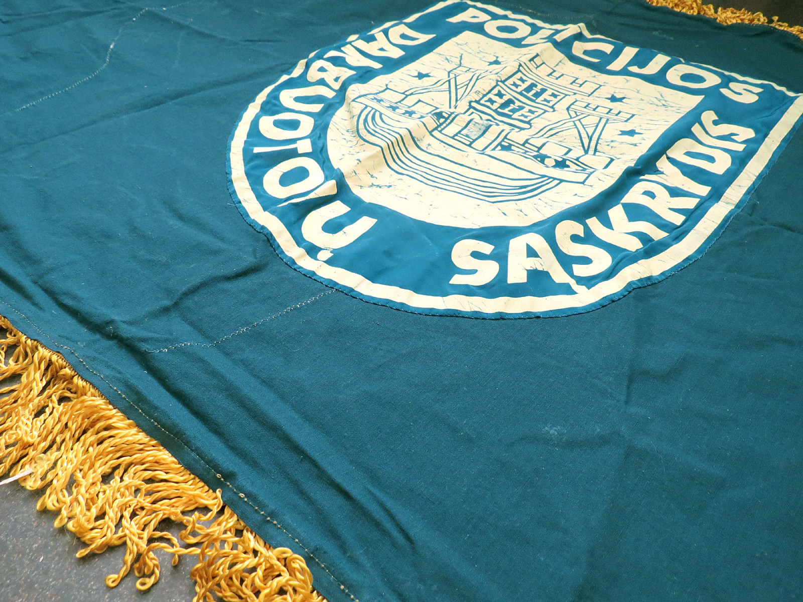 Big Lithuania Police Flag Banner Gold Fringed Army Military Lithuanian ...