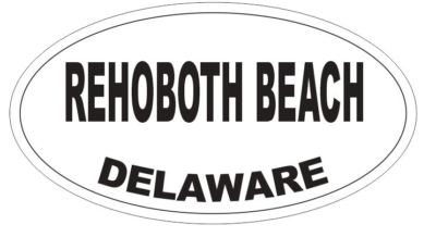 Rehoboth Beach Oval Bumper Sticker or Helmet Sticker D3741 Euro Oval ...