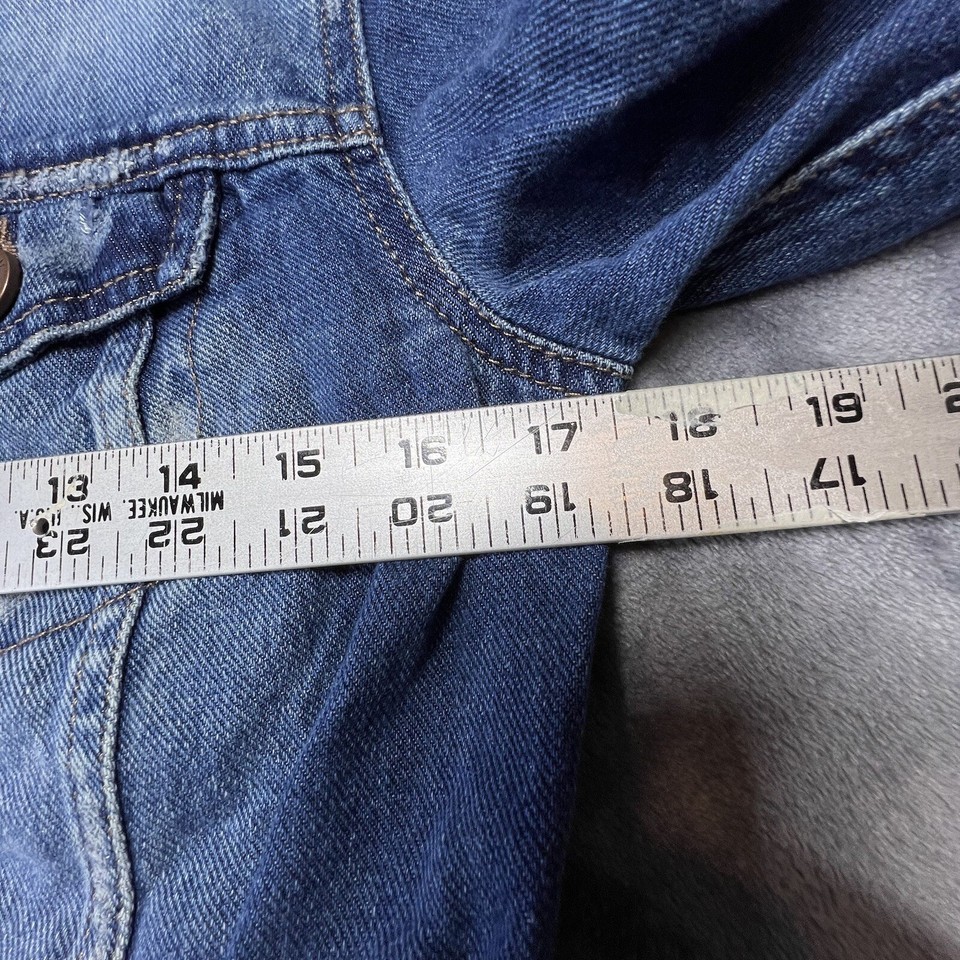 William Rast Button Down Denim Distressed Jacket Sz M Justin Timberlake ...