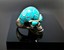 925 Sterling Silver Skull Natural Turquoise Skull Ring Heavy 26 grams ...