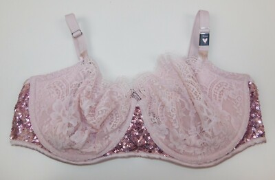 Victoria's Secret Size 32C 10C 36DD 12DD Pink Glitter Lace Bra Dream ...