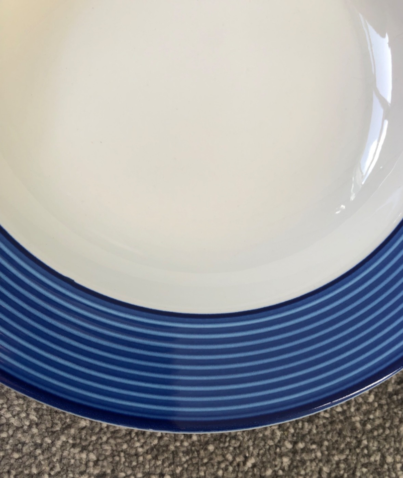 Vintage St Michael M&S Rimini Shallow Rimmed Soup Bowl Royal Blue 22cm ...