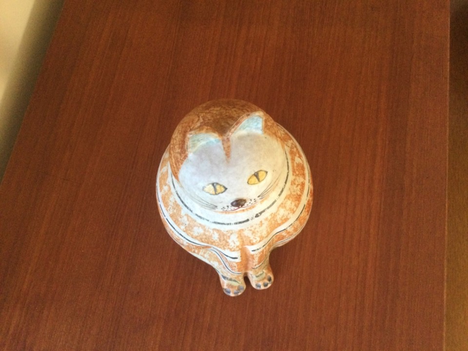 Vintage Italian Hand Painted Terracotta Ginger Cat 17cm Tall | eBay UK