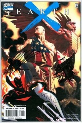 EARTH X #1 DYNAMIC FORCES SIGNED x2 ALEX ROSS REMARKED WOLVERINE SKETCH ...