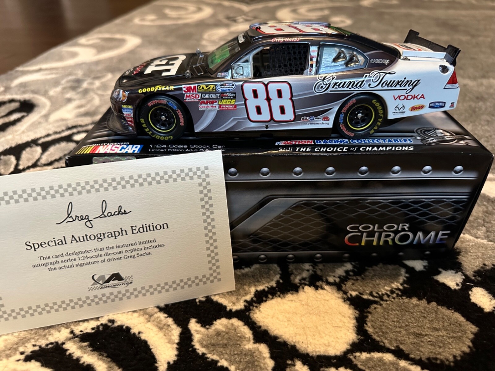 RARE autographed #88 Greg Sacks grand touring vodka nascar1:24 1 of 100 ...