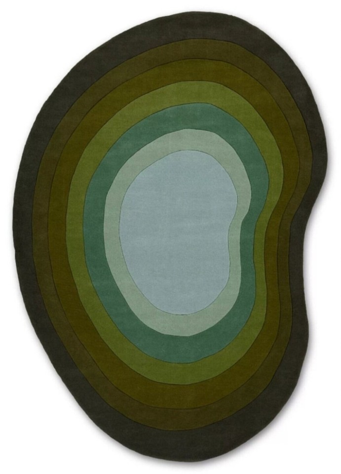 Kidney Shaped Rug Modern Hand Tufted NewZealand Wool Rug for Home Decor ...