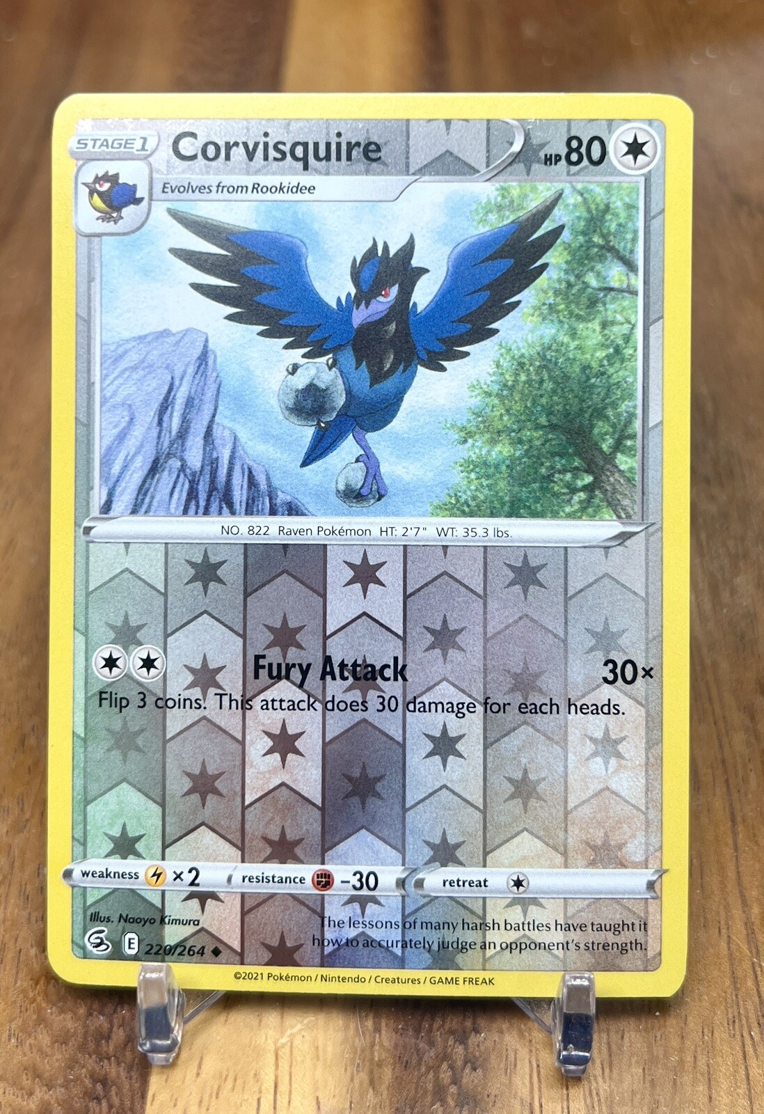 Corvisquire 220/264 Fusion Strike Reverse Holo Uncommon Pokemon Card NM ...