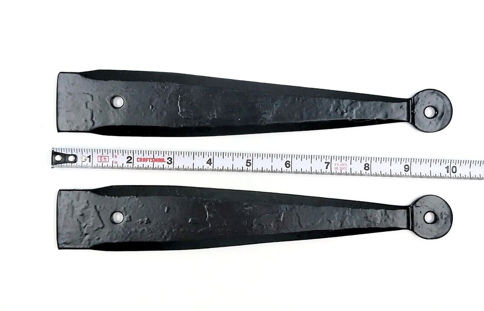 Two (2) USA Hand-Forged Blacksmith Made Decorative 10” Steel Strap ...