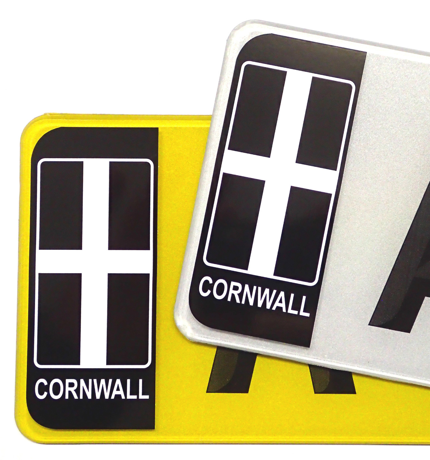 Pair Of CORNWALL Cornish Flag Number Plate Badge Vinyl Stickers decal ...