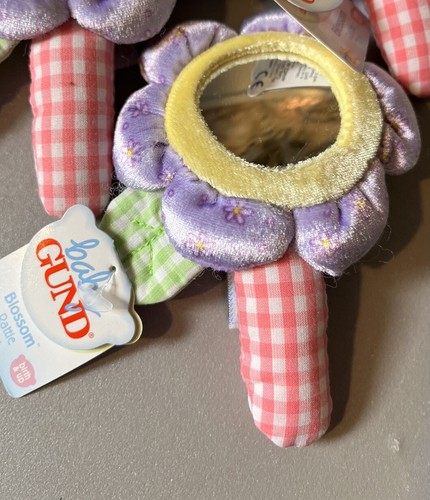 Baby Gund Blossom Hand Rattle Toy With Mirror Birth & Up Purple Flower ...