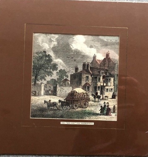 Original Vintage c1890 Matted Print The "Red Cow" Inn Hammersmith ...
