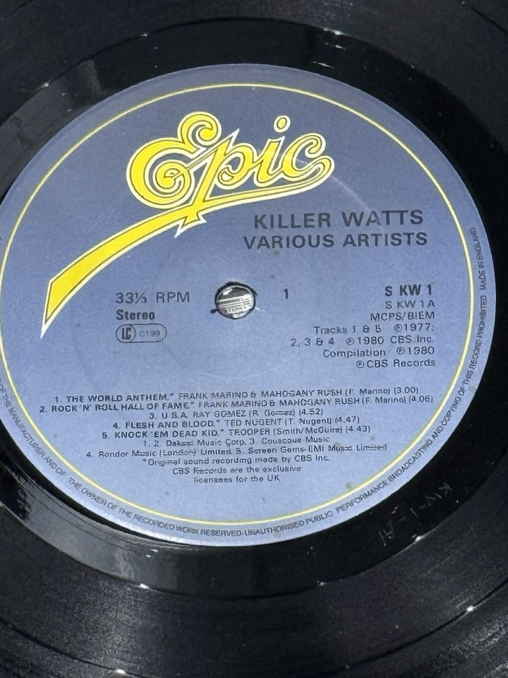 Killer Watts. Various Double Album Judas Priest, Aerosmith CBS Records ...